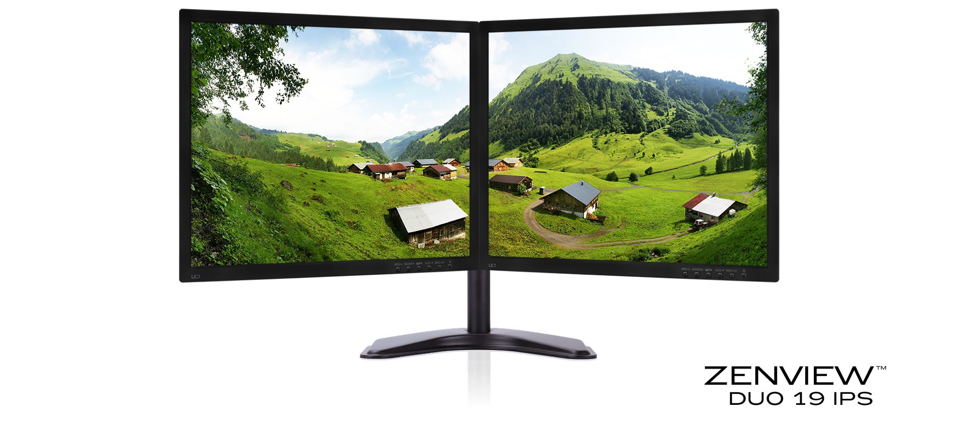 Zenview Duo 19 IPS: Dual Monitor 19 IPS SXGA 178° Viewing $499 USD