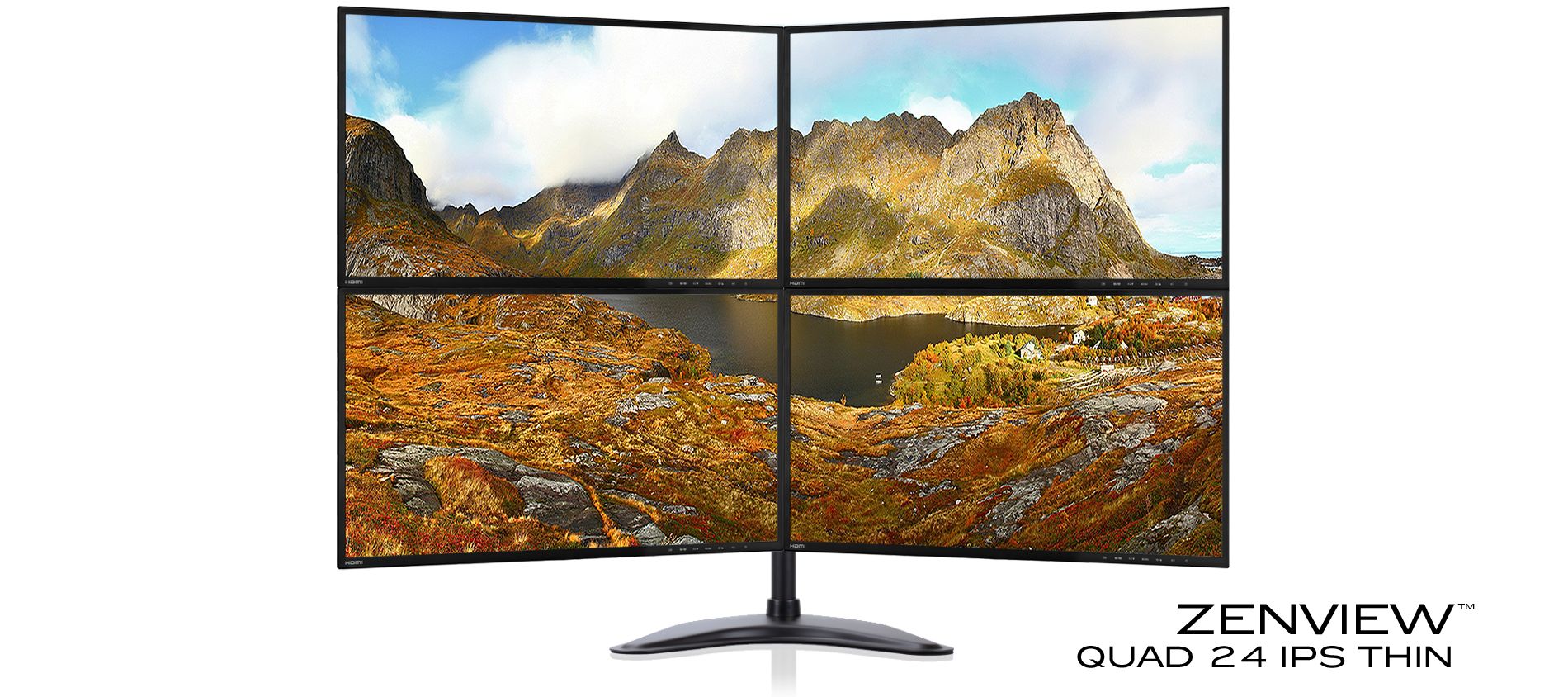 Zenview Quad 24 IPS Thin: Four-Monitor 24″ 1080p | Digital Tigers